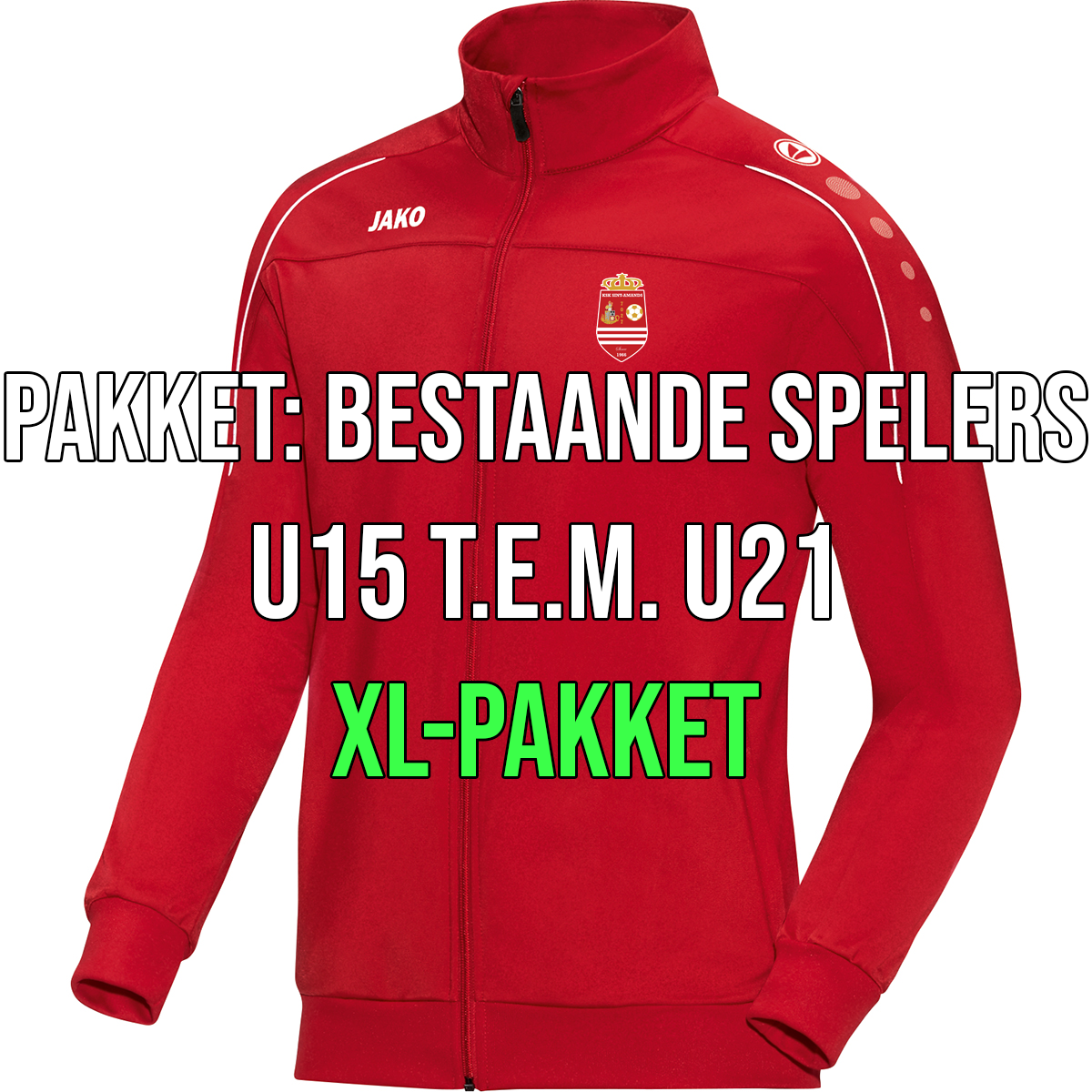 . XL-PAKKET: BESTAANDE SPELERS U15 T.E.M. U21